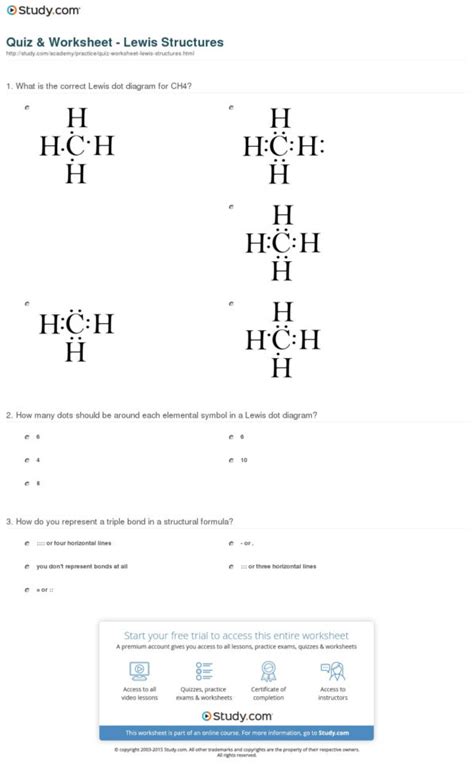Lewis Structure Practice Worksheet - Proworksheet