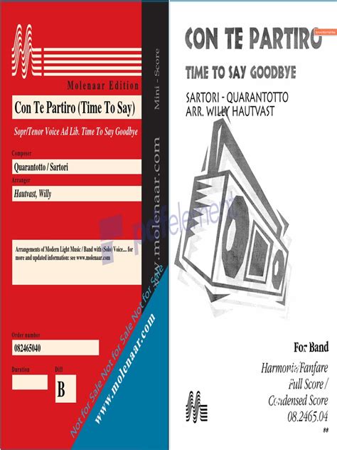 Image result for Con Te Partiro Partition