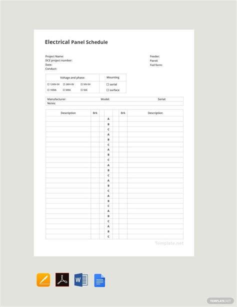 Image result for Electrical Panel Schedule