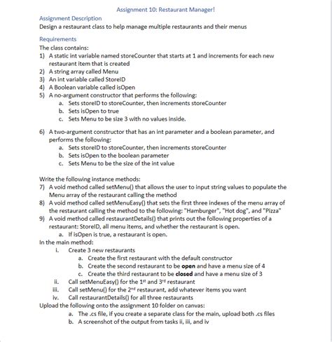 Image result for W06 Restaurant Assignment Tutorial