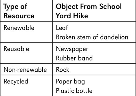 Image result for Table On Classification of Resources