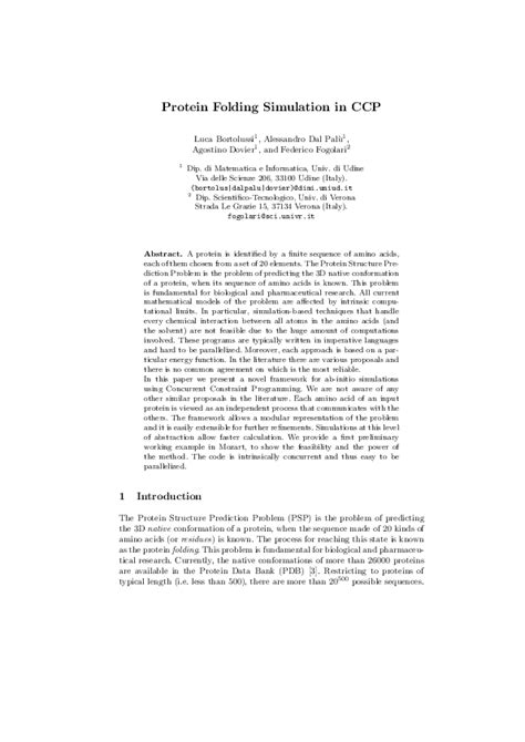 Image result for Computer Simulation of Protein Folding