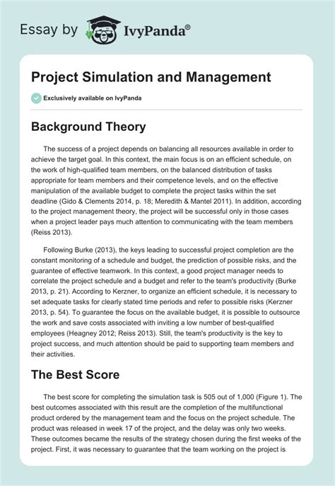 Image result for Management Simulation Research Project