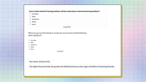 Auditory Processing Disorder Test Flow - Face Surgery