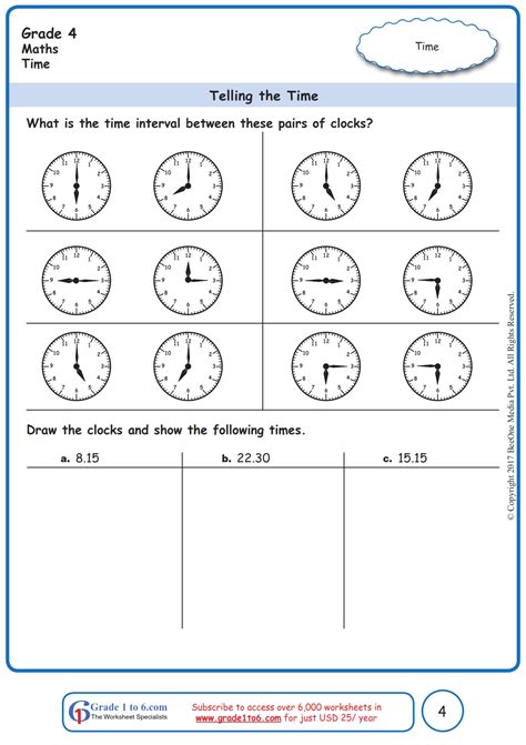 Image result for Using Time for Grade 4 Worksheets