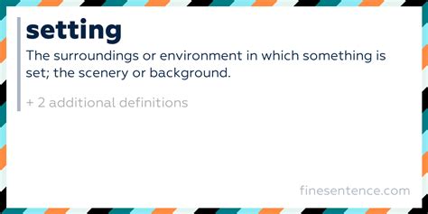 Image result for Setting Meaning