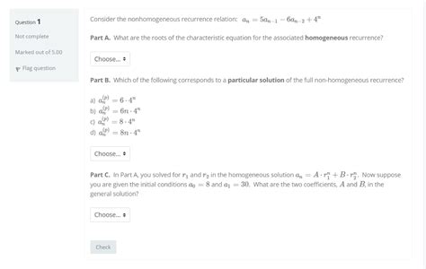 Image result for Non-Homogeneous Recurrence Relation Examples