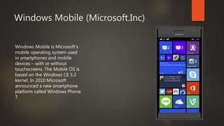 Image result for Windows Mobile Operating System