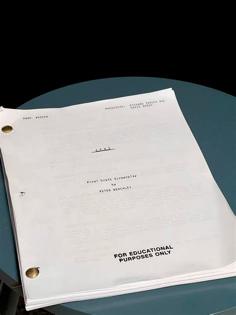 Image result for Writing Jaws Script