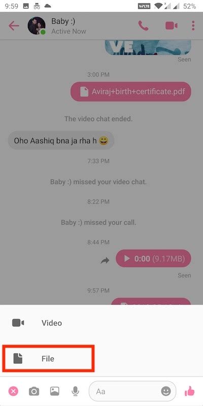 Image result for Send a File through Messenger