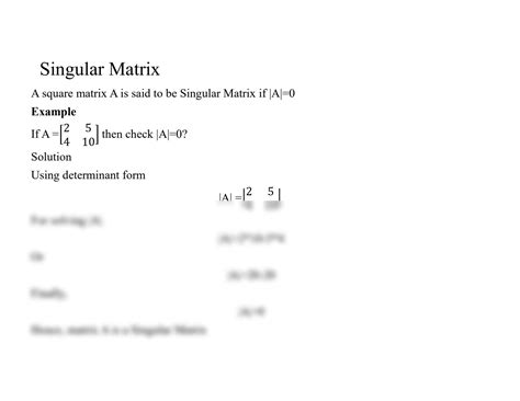 Image result for Example Non Singular Matrix