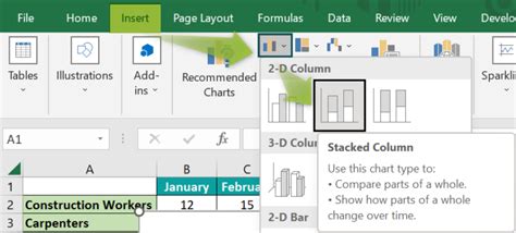 Image result for Offset Stacked Graph Excel