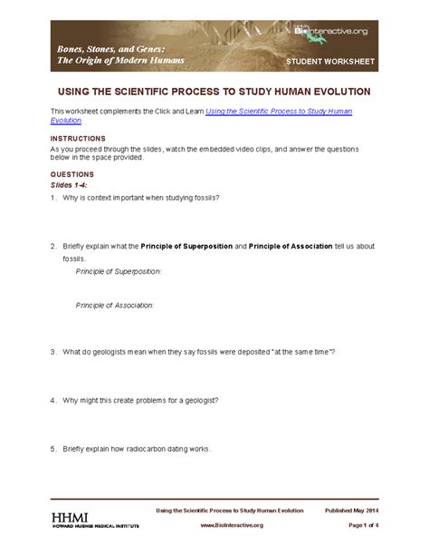 Image result for Human Evolution Worksheet