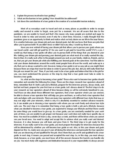 Image result for 5 Stages of Tour Guide Example