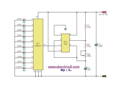 Image result for LED Circuit Using 4017 PCB Layout