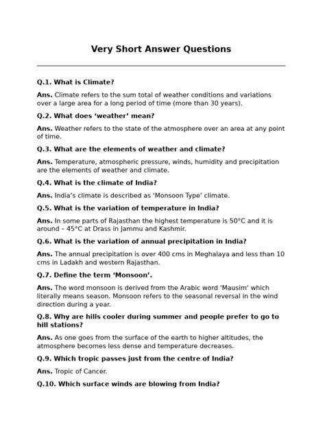 Image result for Class 9 Climate Question. Answer
