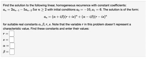 Image result for Linear Homogeneous Recurrence Relation