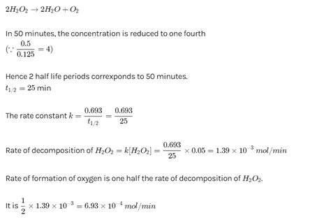Image result for Decomposition of H2O2 Follows First Order