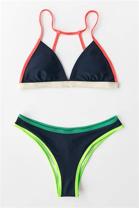 Neon Trimmed Triangle Bikini