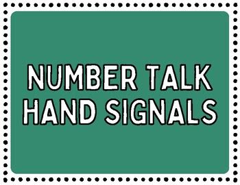 Image result for Number Talk Hand Signals
