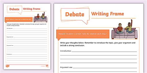 Image result for Debate Writing Frame