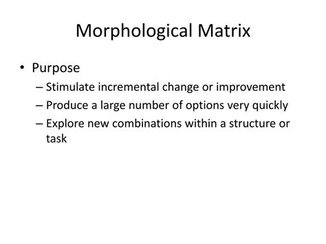 Image result for Morphological Matrix Chart