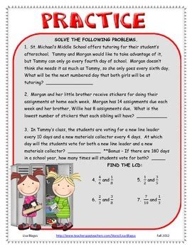 Image result for Least Common Multiple Lesson Plan