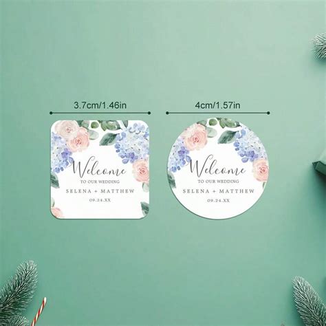 Custom Floral Wedding Name Stickers - Personalized Labels Featuring ...