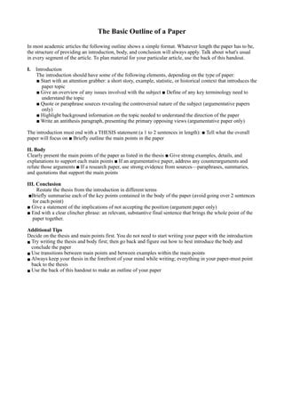 Image result for Basic Outlining