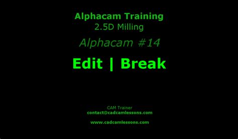 Image result for Alphacam 2022 Tutorials Break Out Points