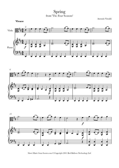 Image result for Spring Vivaldi Music Notes