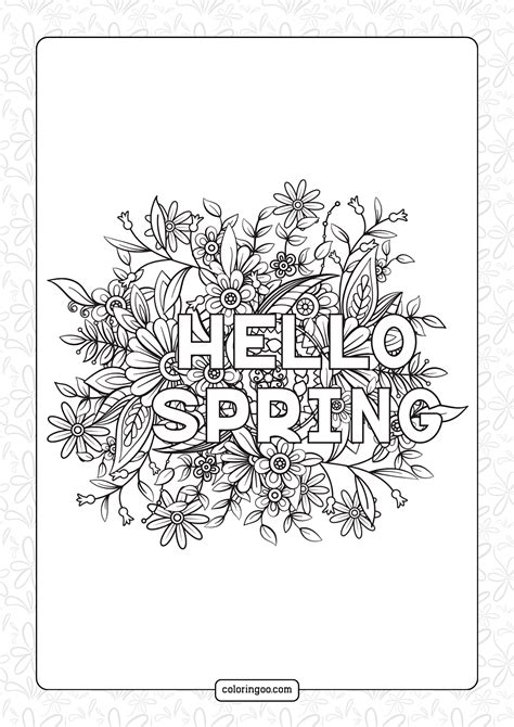 Image result for Hello Spring Coloring
