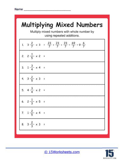 Image result for Multiplying Mixed Numbers Poster