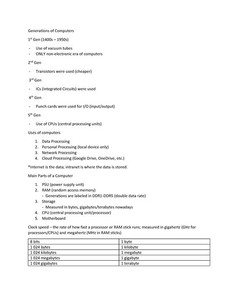 Image result for Computer Generations 1To 5th Notes