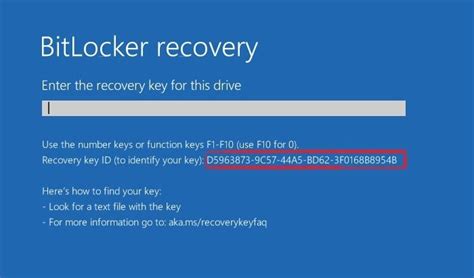 Image result for BitLocker Recovery Key Blue Screen