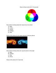 Image result for Color Memory Test Table Chart
