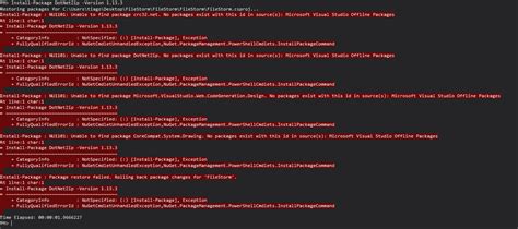 Image result for Visual Studio Package Manager Error