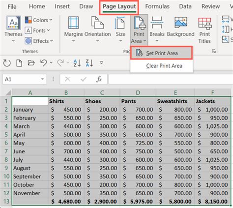 Image result for Excel Create Print Area