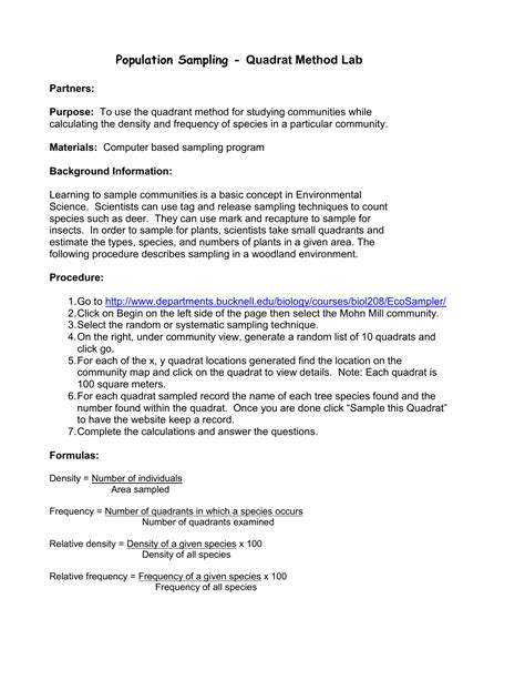 Image result for Random Quadrat Sampling Method