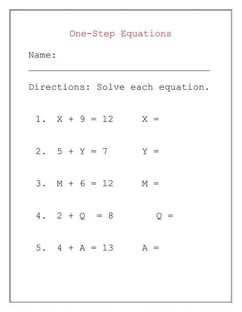 Image result for Introduction One Step Equation
