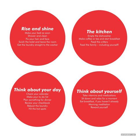 Image result for FlyLady Morning Routine Printable