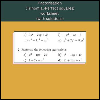Image result for Factorisation Using Identities When a Perfect Square