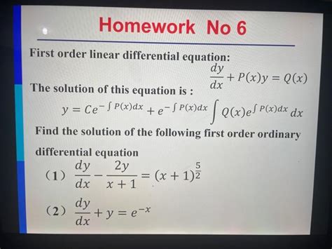 Image result for First Order Differential Equation Solution