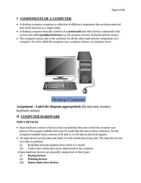 Image result for Overview of Computer Hardware Components