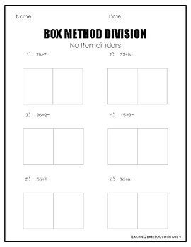 Image result for Box Method Division Worksheets PDF