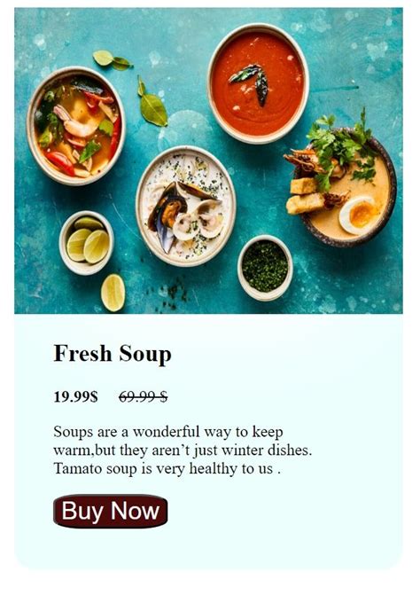 Image result for Menu Card HTML Code