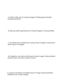 Image result for Real and Virtual Image Difference Worksheet