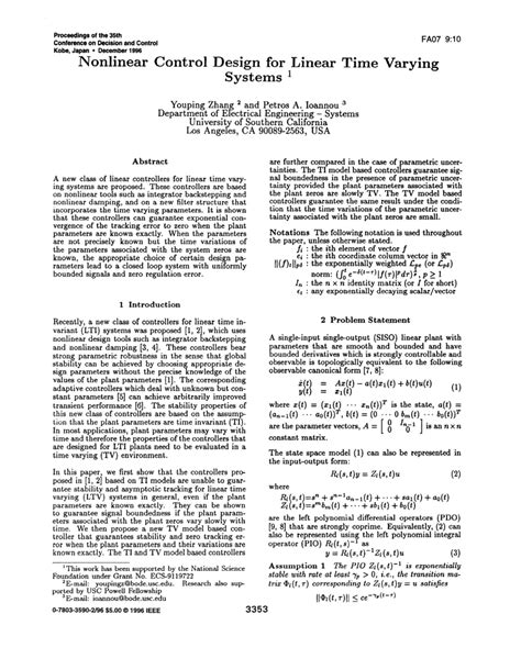 Image result for Nonlinear Control Design