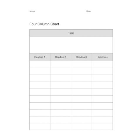 Image result for 4 Column Table