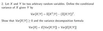 Image result for Conditional Variance of Y Given X